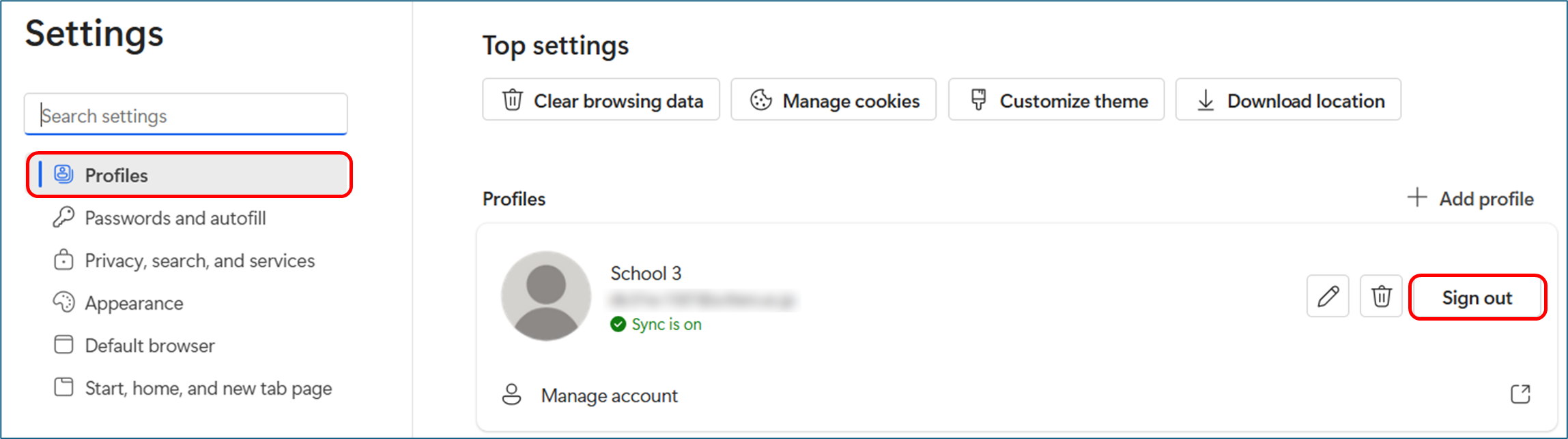 Sign out from Microsoft Edge profile. – THERS Account Help Center